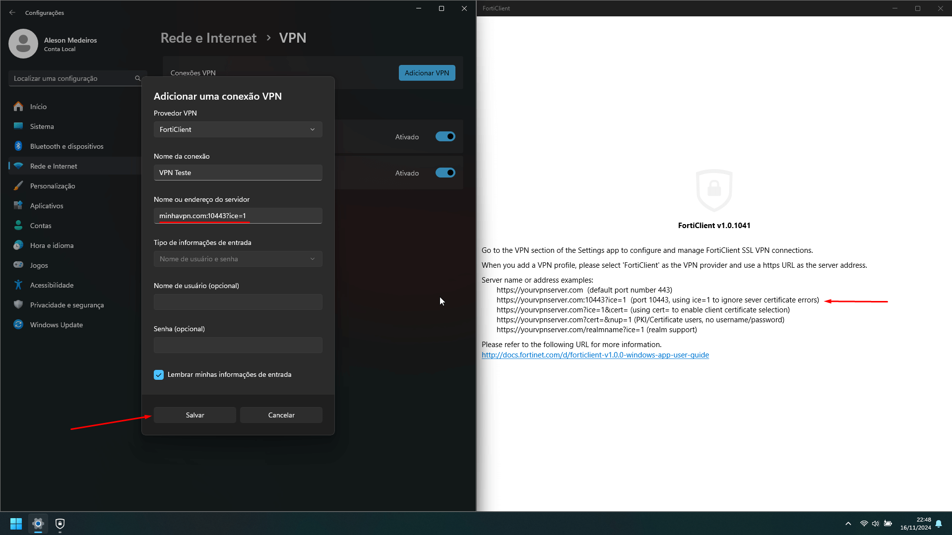 Como Configurar o FortiClient para Conexão de VPN no Windows 11 – O ...